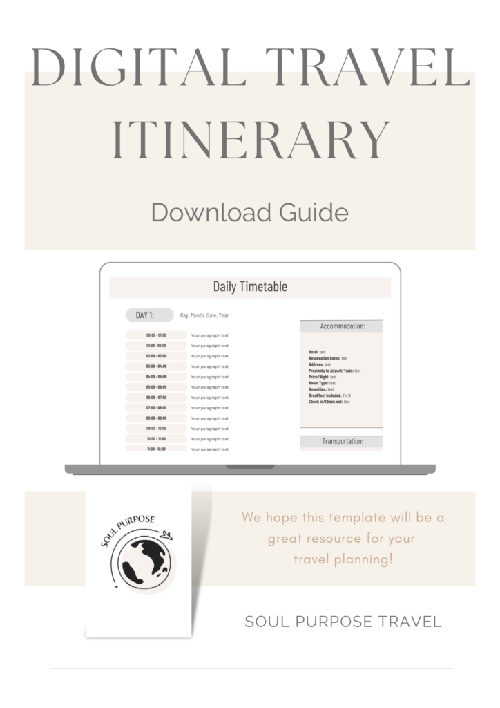 Digital Travel Itinerary – Soul Purpose Travel